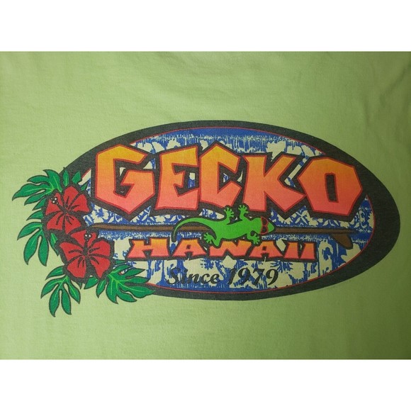 Gecko Hawaii | Shirts | Vintage 996 Gecko Hawaii Neon Graphics Tshirt ...